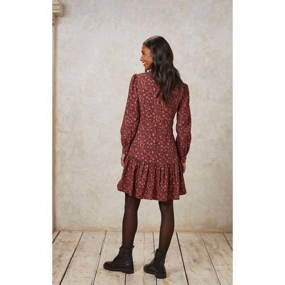 People Tree | Dresses | New People Tree Va Glendale Dress In Burgundy ...